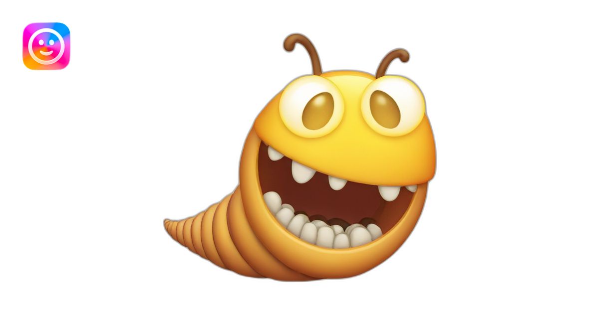 Worm with sun face emoji | AI Emoji Generator