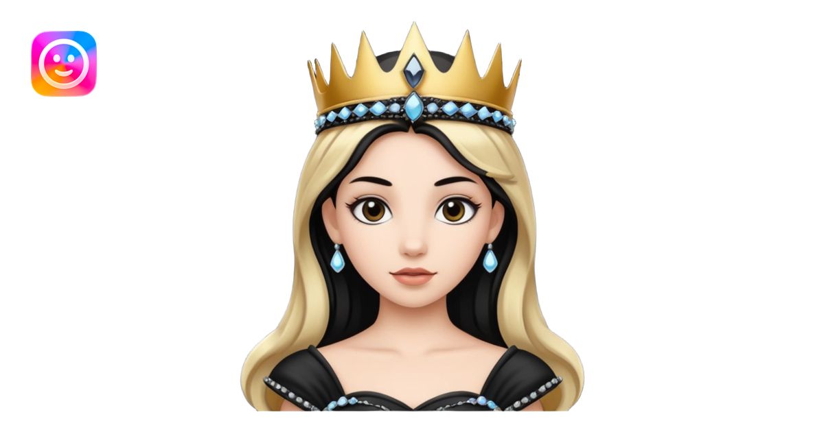 Obsidian Princess – black tiara + black trim,Shadow Princesses. emoji ...