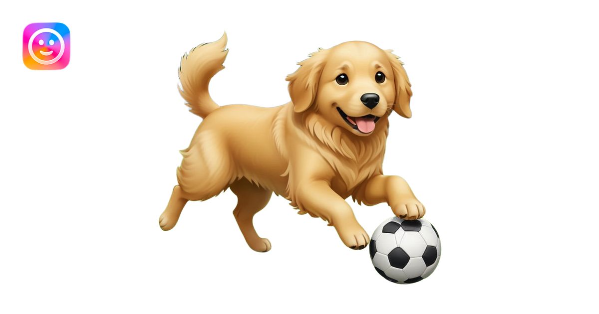 Dog playing football emoji | AI Emoji Generator