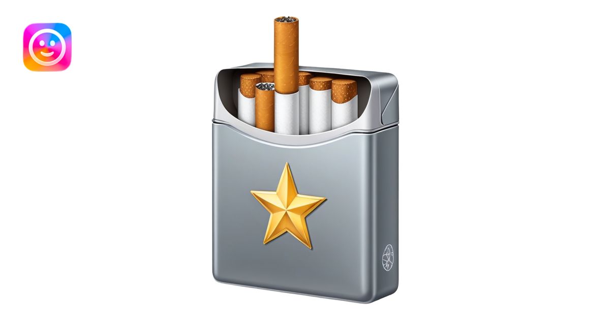 7 stars grey shining cigaret pack emoji | AI Emoji Generator