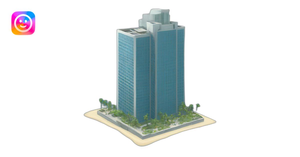 Skyscraper By The Ocean emoji | AI Emoji Generator