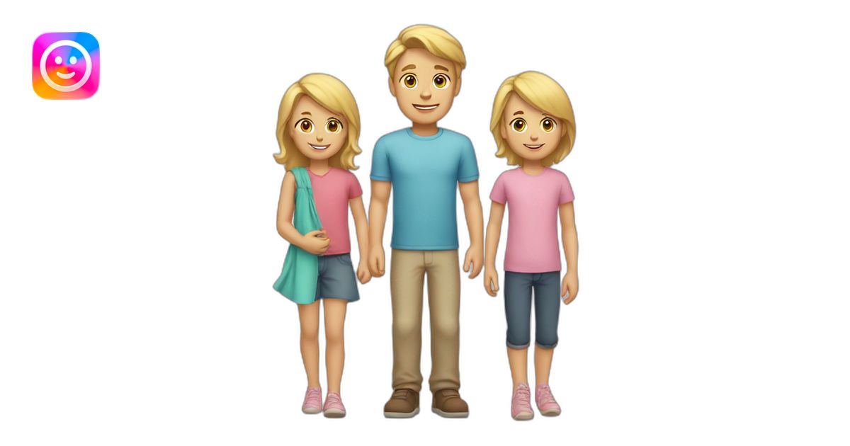 blond man with four children emoji | AI Emoji Generator