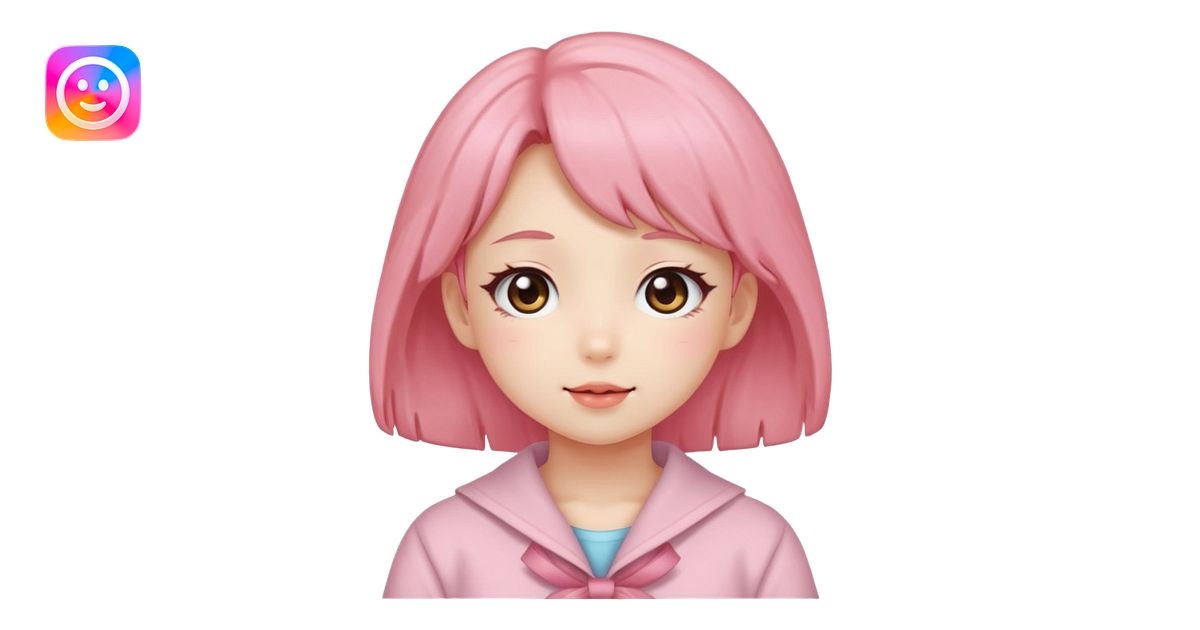 A Kawaii anime girl doing aeogyo emoji | AI Emoji Generator