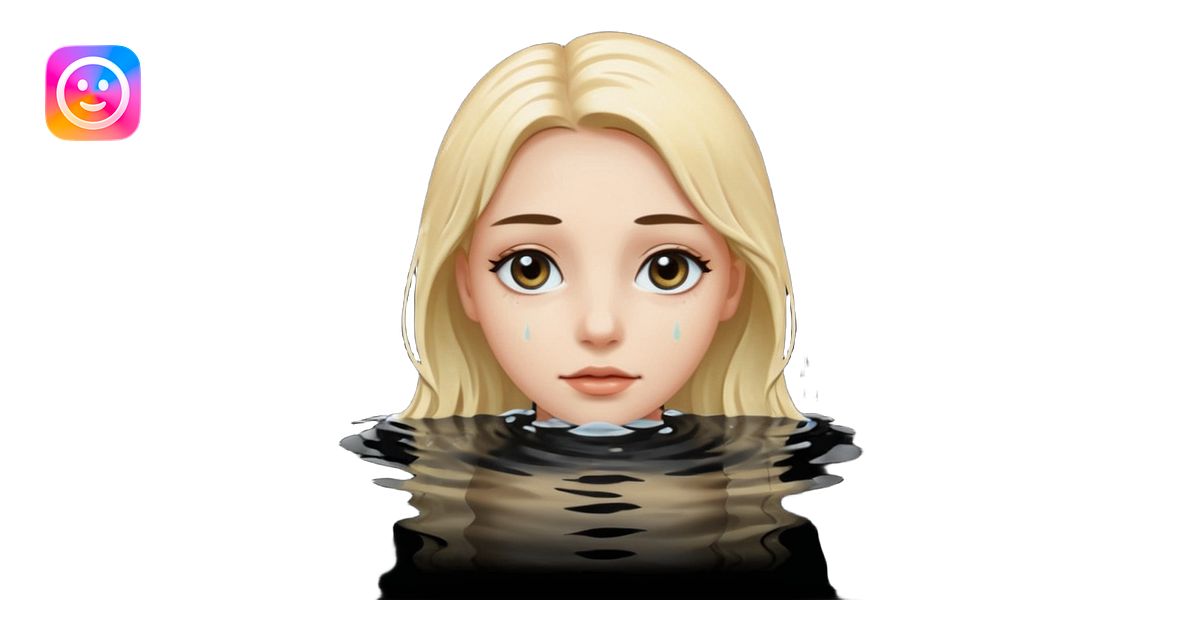 Woman submerged in black water, wet skin and eyes above surface, silent ...