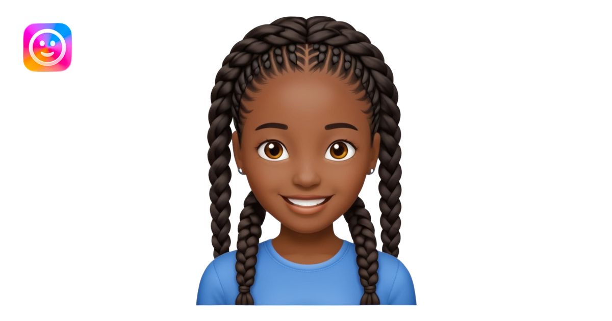 black girl with braids emoji | AI Emoji Generator