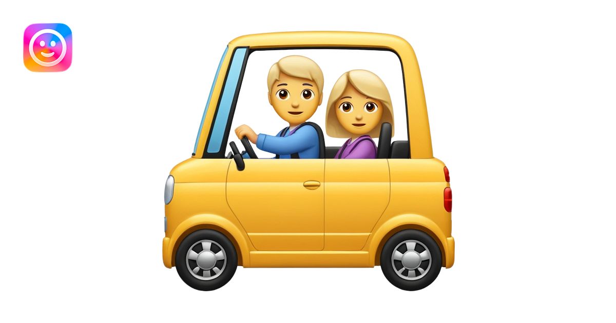 Crea un emoji con fondo transparente en PNG de una persona manejando un ...