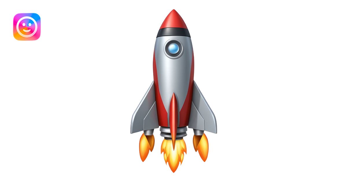 No the rocket must be 45* from the 180 emoji | AI Emoji Generator