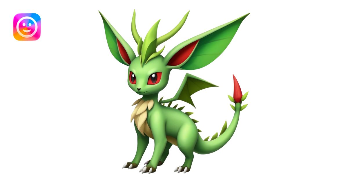 Edgy cool Flygon-Leafeon-Pokémon-hybrid full body emoji | AI Emoji ...