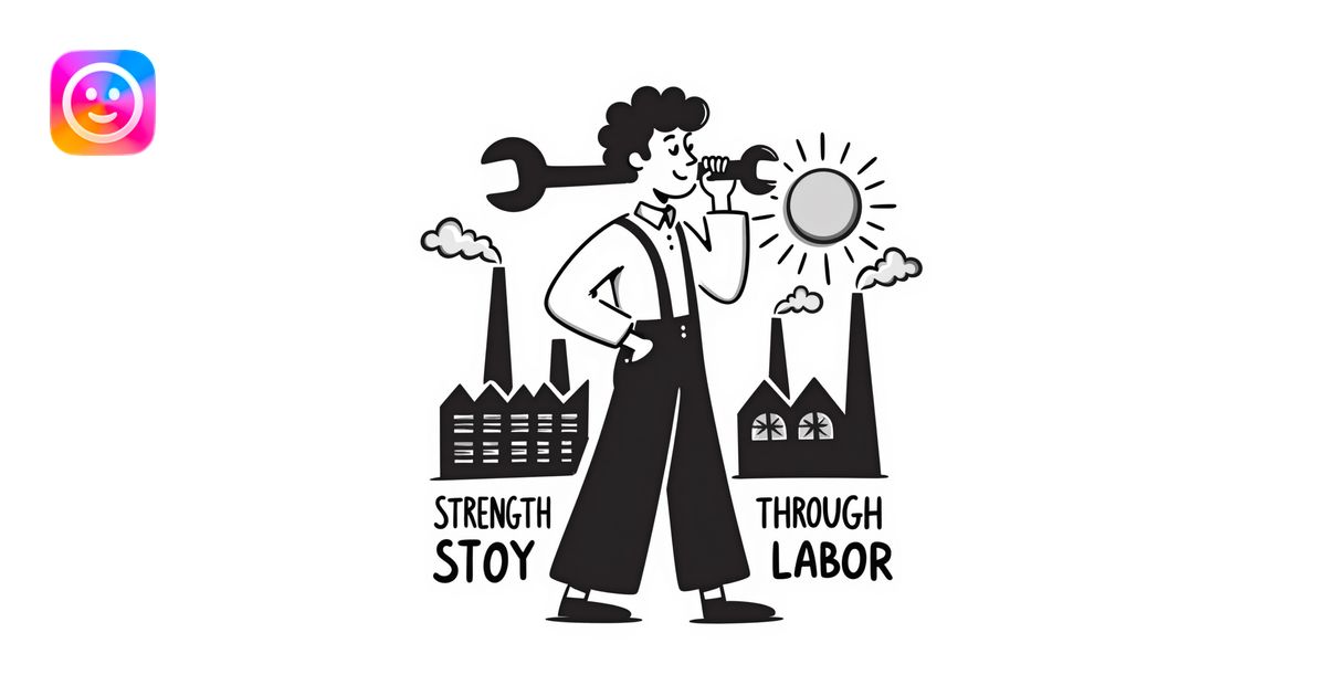 Communist propaganda poster design with worker illustration | AI Emoji ...