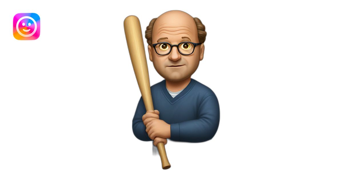george costanza using baseball bat portrait emoji | AI Emoji Generator