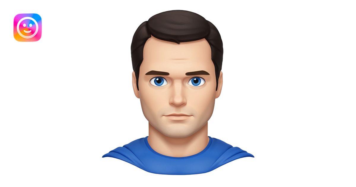 Henry Cavill with blue eyes emoji | AI Emoji Generator
