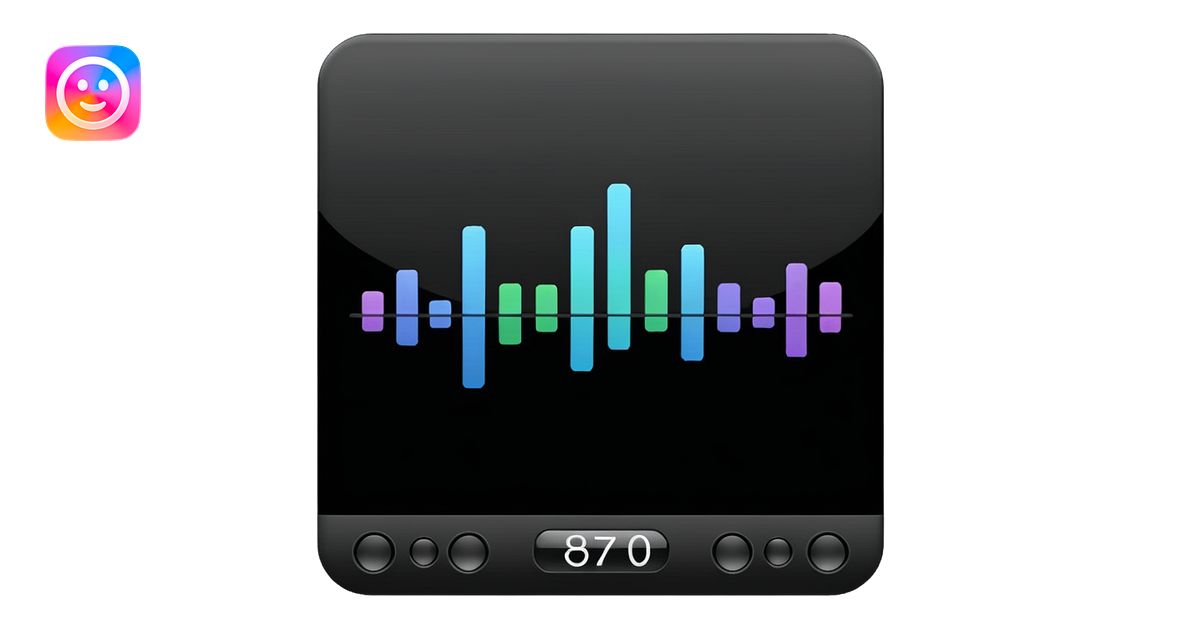 full black audio spectrum, the spectrum is white emoji | AI Emoji Generator