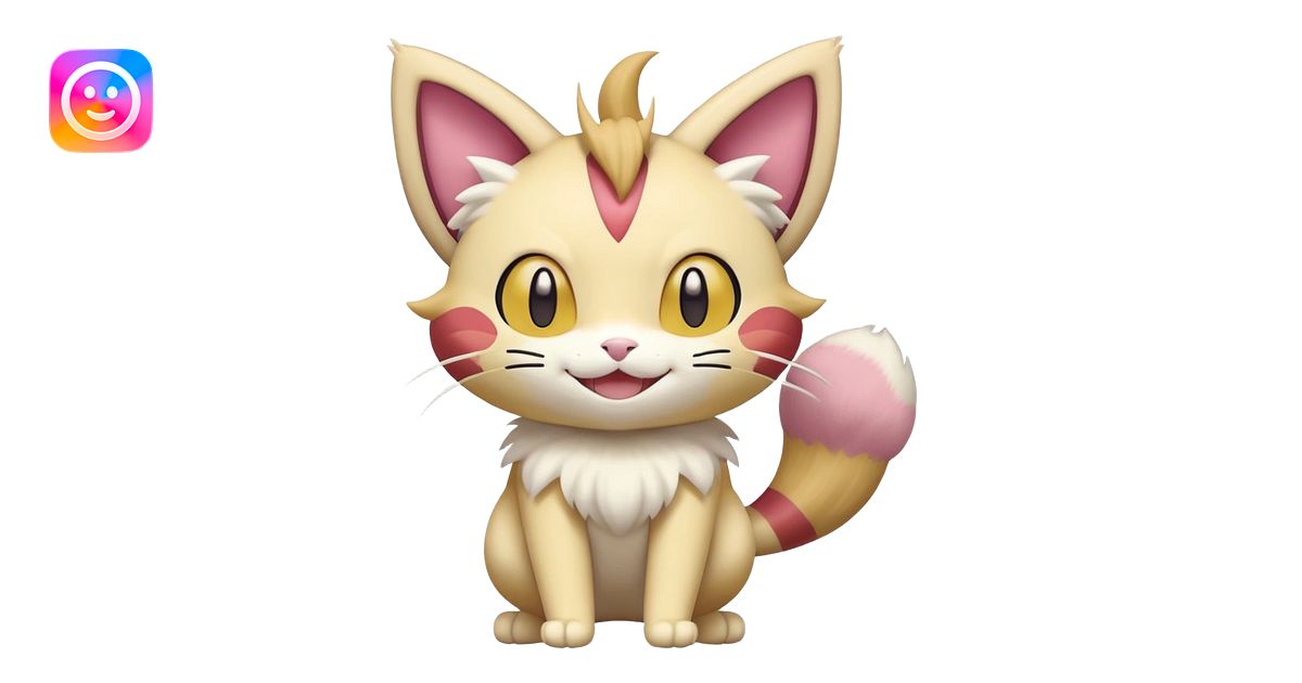 Meowth-Skitty-Pokémon-Fakémon-hybrid-creature (full body) emoji | AI ...