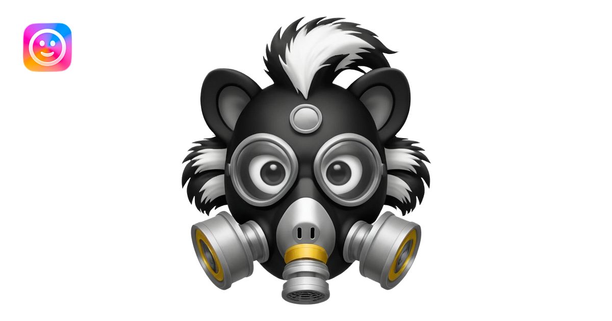 Skunk wearing gas mask emoji | AI Emoji Generator