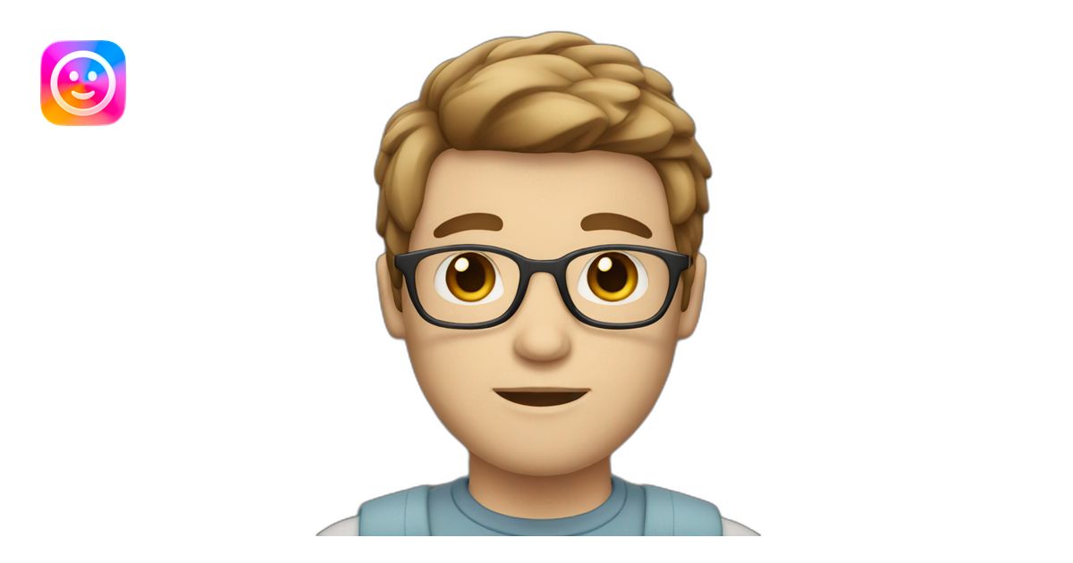 guy with glass and brown hair white skin emoji | AI Emoji Generator