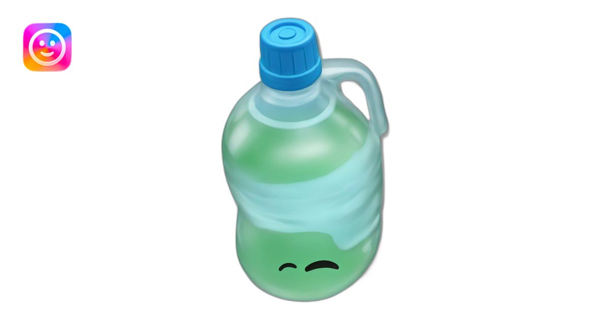 A 2 Liter water bottle spilling emoji | AI Emoji Generator