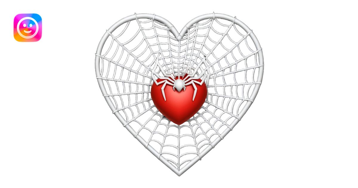An heart emoji made up of SPIDER web emoji | AI Emoji Generator