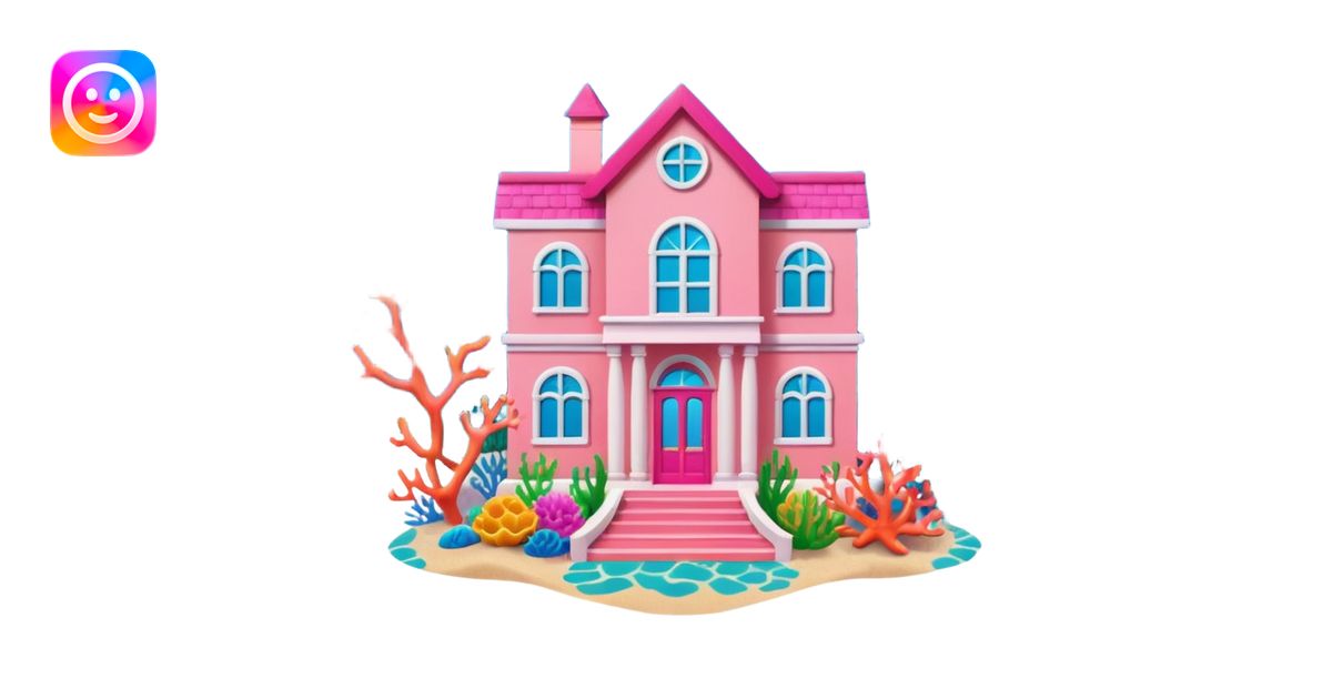 Barbie Dreamhouse under the water emoji | AI Emoji Generator