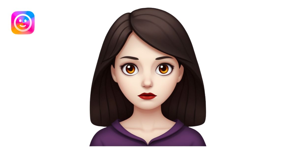 brunette lady with a terrible, ominous aura, simplified and expressive ...