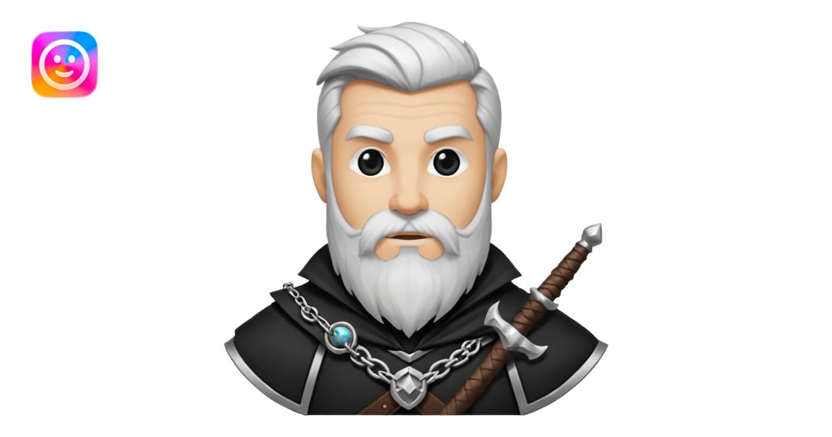 Enano dnd estilo blanco y negro dibujo emoji | AI Emoji Generator