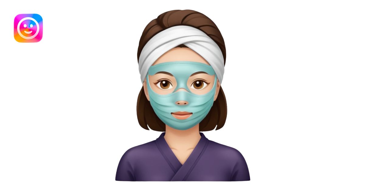 Lady with face mask spa beauty full face relaxing emoji | AI Emoji ...