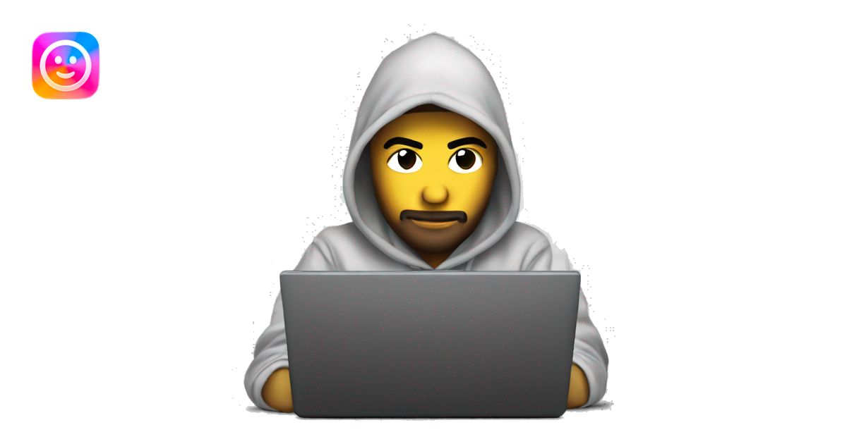 muslim computer hacker hoodie with computer emoji | AI Emoji Generator