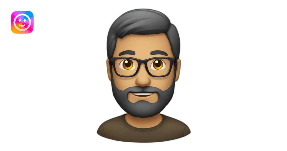 A man with beard and glasses emoji | AI Emoji Generator