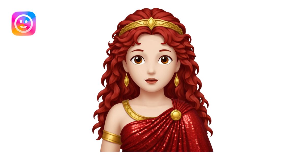 Vesta, Goddess of Hearth from Roman Deities with long dark red wavy ...