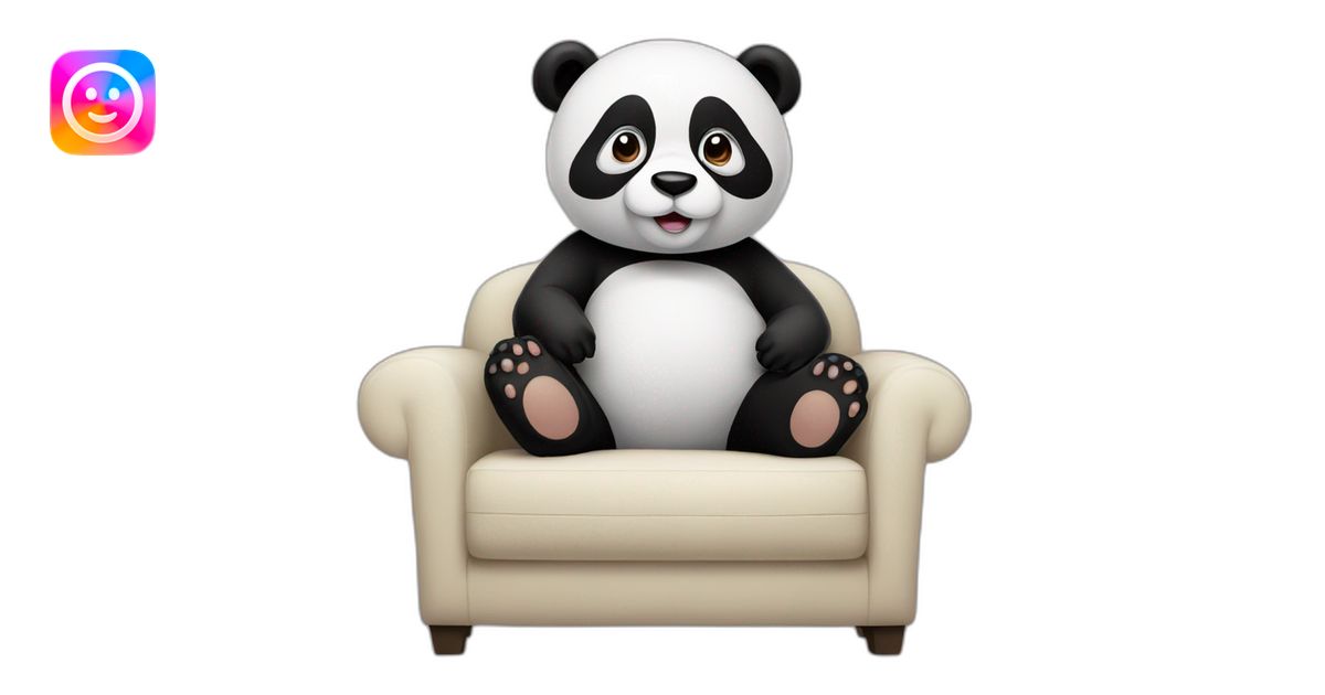 Panda seated on sofa emoji | AI Emoji Generator