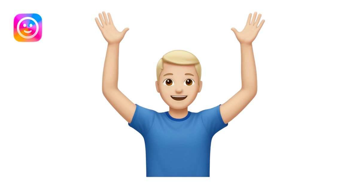 person raising both arms spread apart emoji | AI Emoji Generator