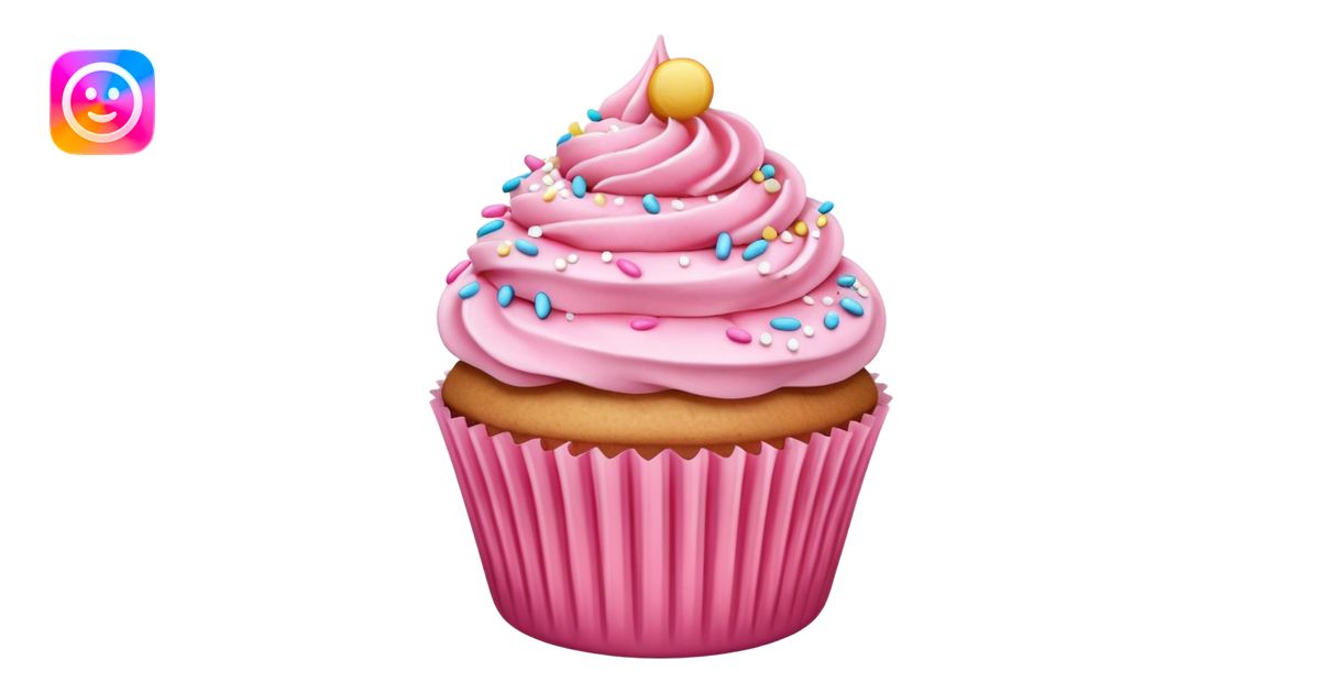 Cupcake with pink icing emoji | AI Emoji Generator