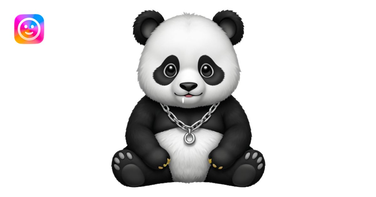 panda wearing chains emoji | AI Emoji Generator