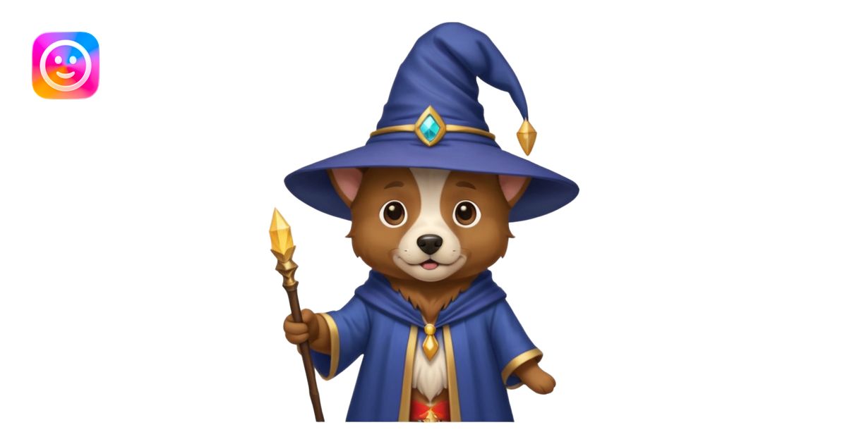 Dog wizard emoji | AI Emoji Generator