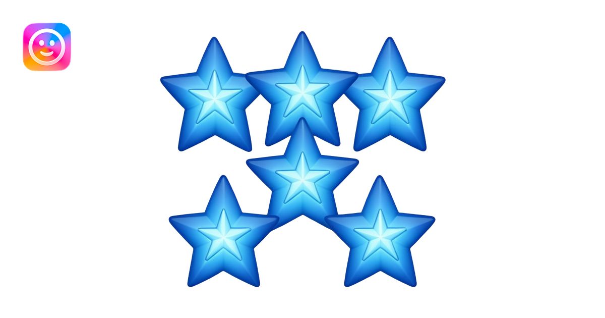 5 solid blue stars emoji | AI Emoji Generator