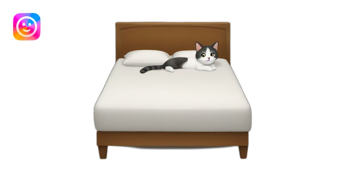 Un chat sur un lit emoji | AI Emoji Generator