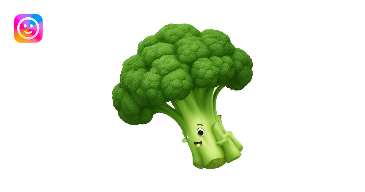 Broccoli cartoon running fast emoji | AI Emoji Generator
