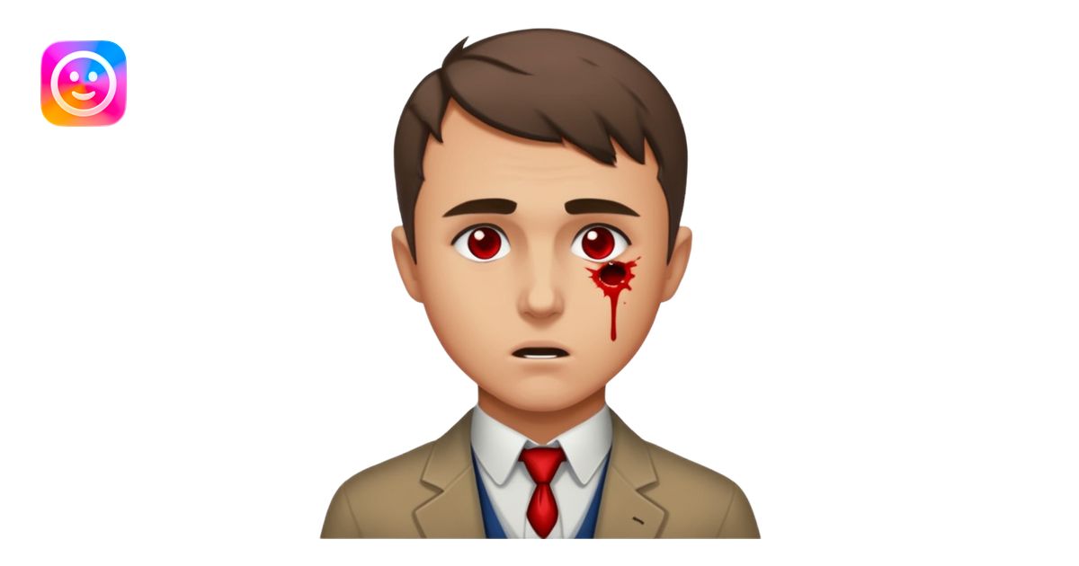 Charlie kirk with bullet hole on neck emoji | AI Emoji Generator
