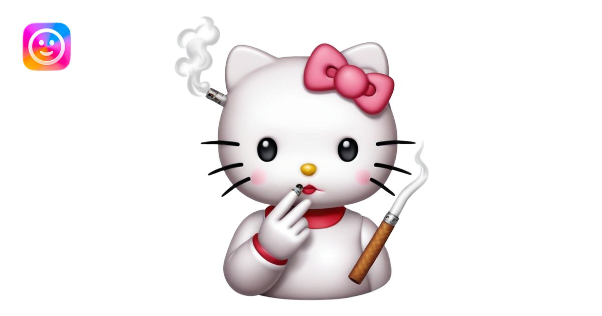 Hello kitty smoking emoji | AI Emoji Generator
