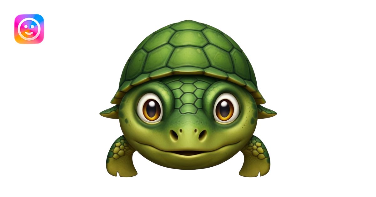 Angry dark green turtle that has half closed eyelids emoji | AI Emoji ...