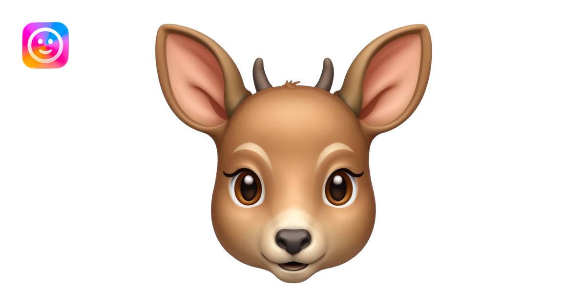 Doe face with little horn make it a little thinner emoji | AI Emoji ...