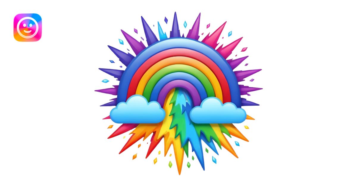 Rainbow explosion emoji | AI Emoji Generator