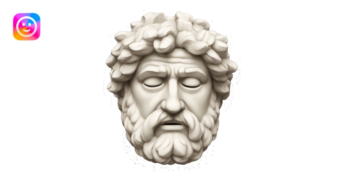 Ancient Greek King Odysseus Statue Face Only, Crying, Off-white emoji ...