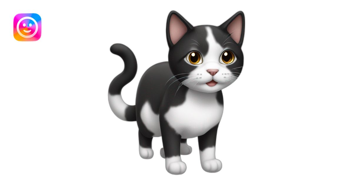 tender black-and-white-cat emoji | AI Emoji Generator