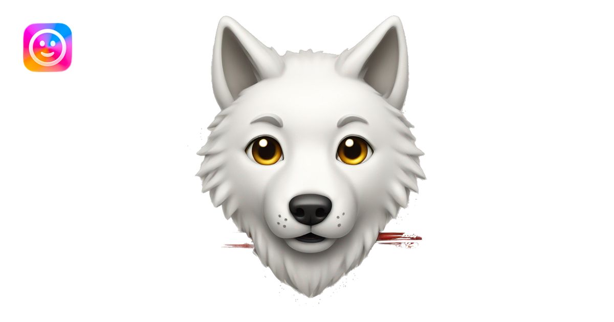 White wolf with chopstick legs emoji | AI Emoji Generator