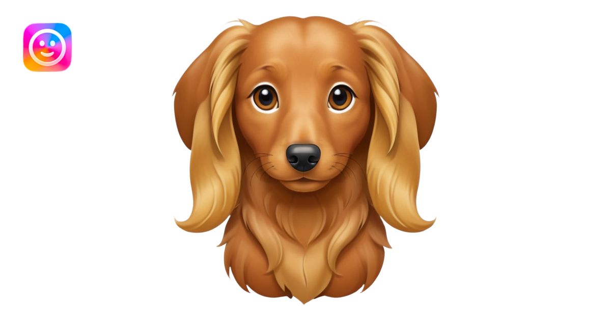 Golden long hair Weiner dog emoji | AI Emoji Generator