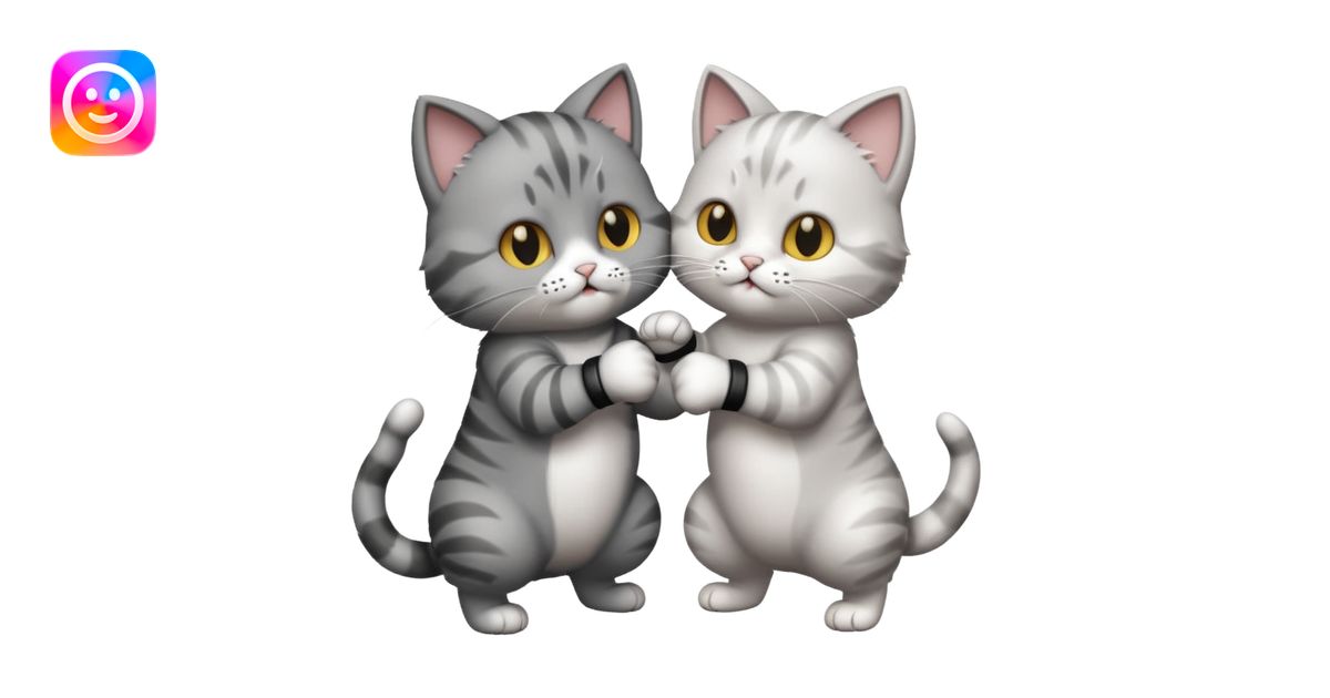 Two cats boxing emoji | AI Emoji Generator
