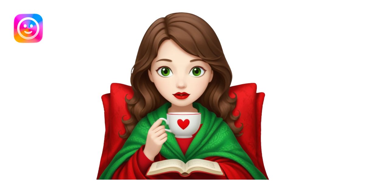 Long wavy brown haired, white skinned, green eyed girl with red ...