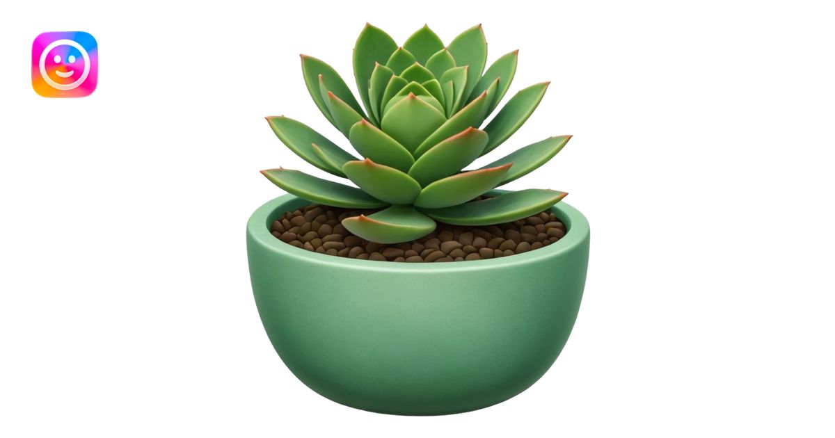 Succulent + ceramic bowl, Window Plant. emoji | AI Emoji Generator