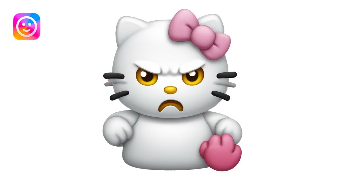 Hello kitty angry emoji | AI Emoji Generator