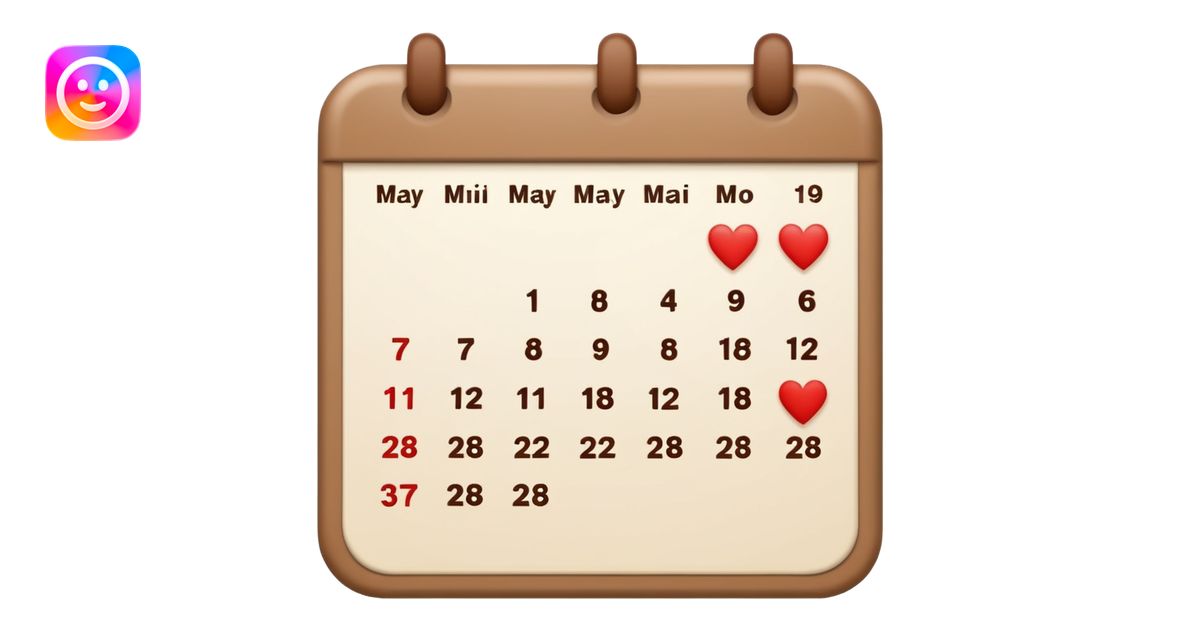 .make a November mini calendar with right brown hearts with cream ...